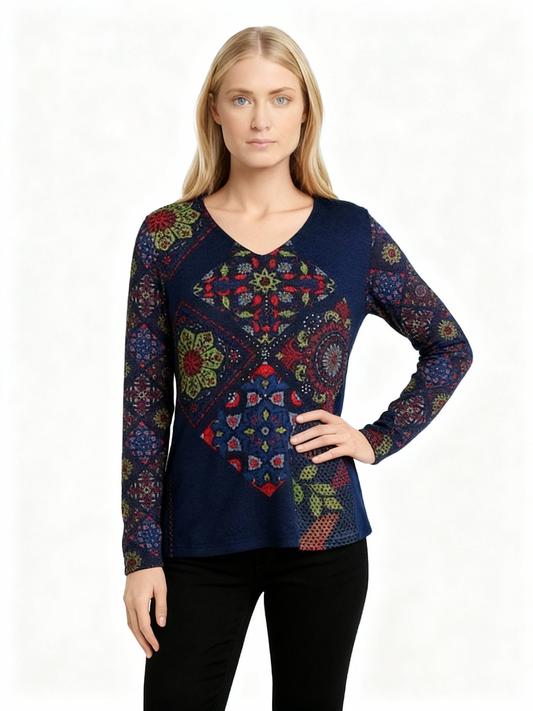 Kalisson Sweater V Neck Sublimed Lego Design - ZZamora